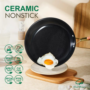 Chef Power 10 Pcs Ceramic Non Stick Cookware Sets, Pots and Pans Set w