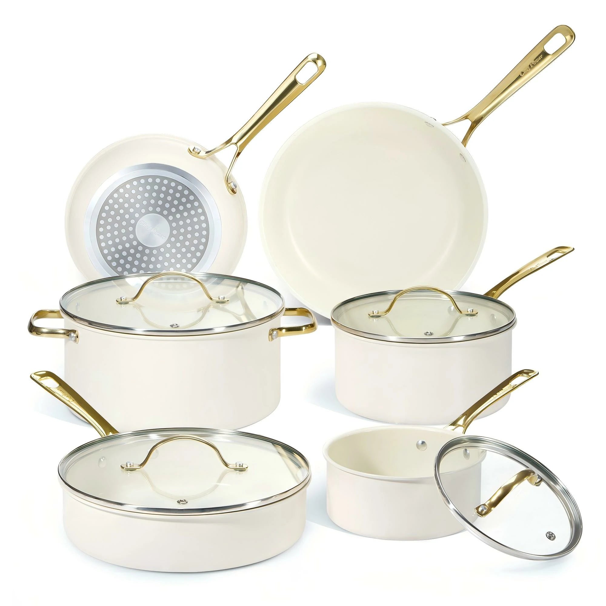 Chef Power 10 Pcs Ceramic Non Stick Cookware Sets, Pots and Pans Set w