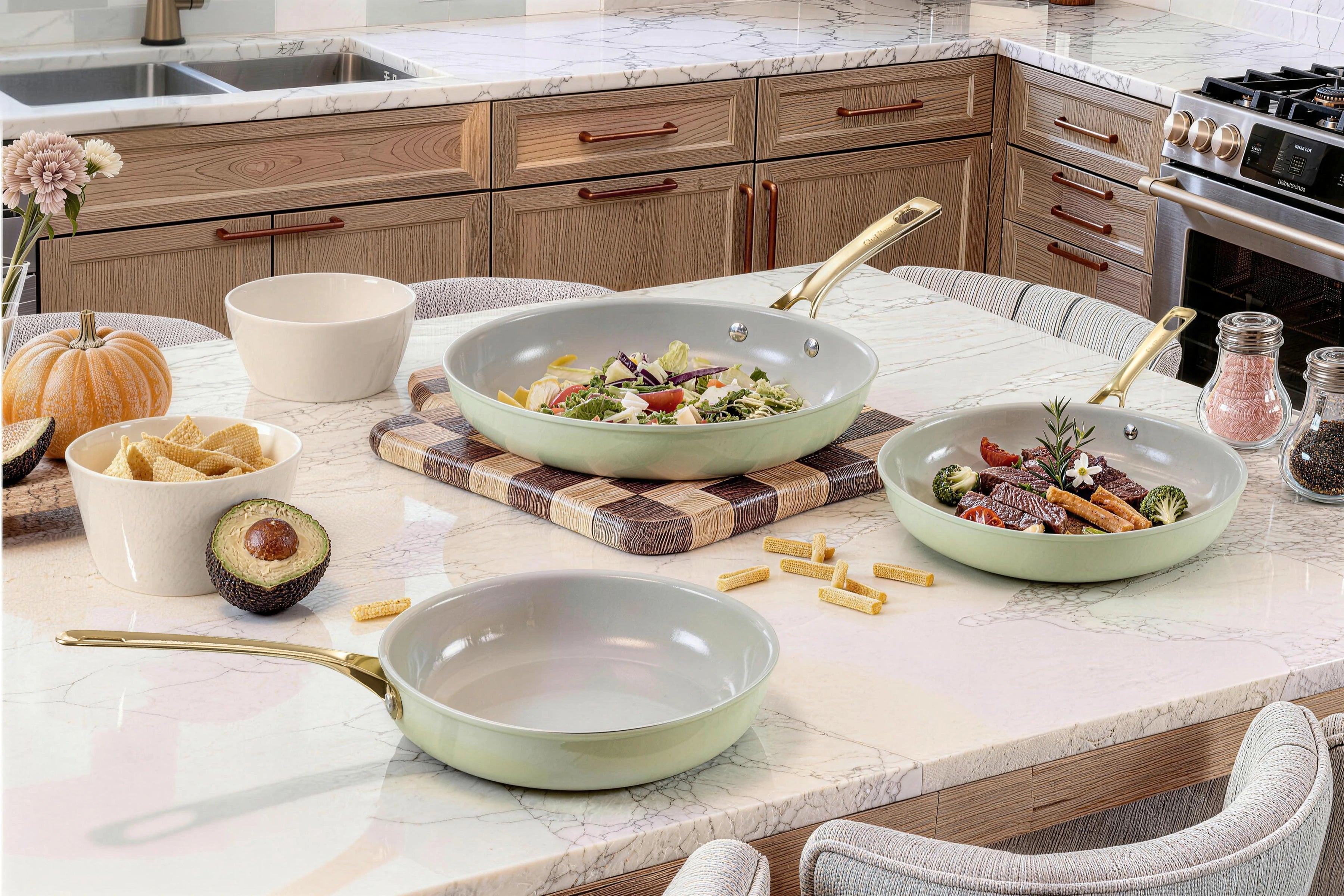 Chef Power™ Ceramic Skillet Sets: Non-Toxic Pans Built to Sizzle